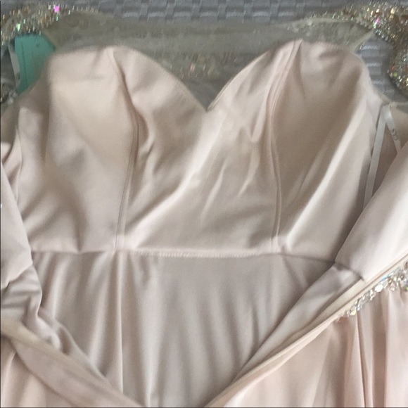 GLS Collective | Dresses | Champagne Gold Beaded Jewel Evening Gown ...